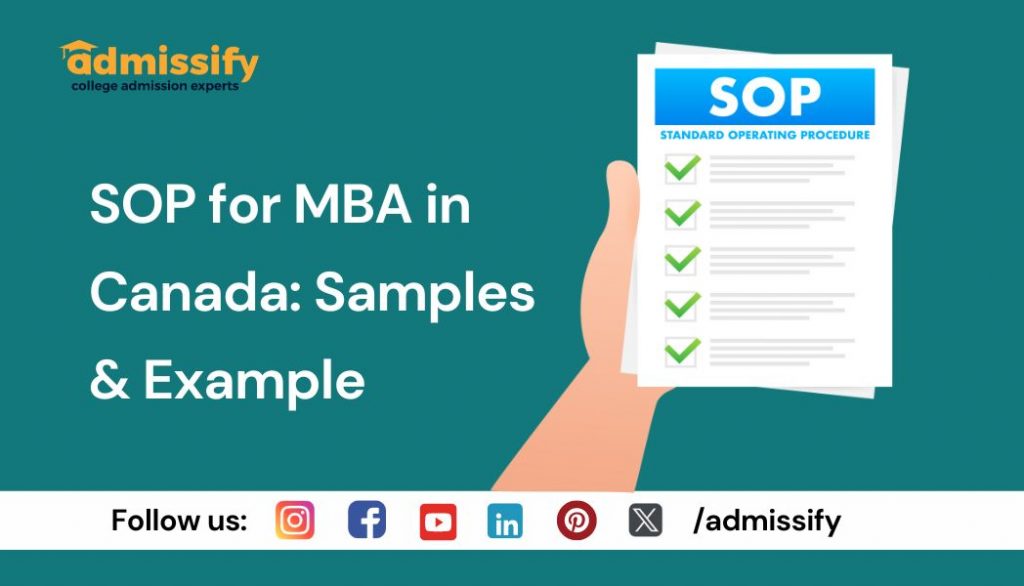 SOP for MBA in Canada: Samples & Example | Admissify Blog